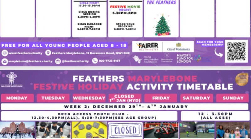 Feathers Marylebone – Christmas/New Year 2025/26 HAF | Westbourne Forum